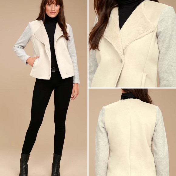 BB Dakota | Jackets & Coats | Bb Dakota Suede Sherpa Coat Size Xs ...
